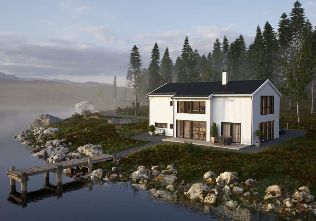 Funkisbolig: Vårt populære ferdighus "Mandel" - Hellvik Hus